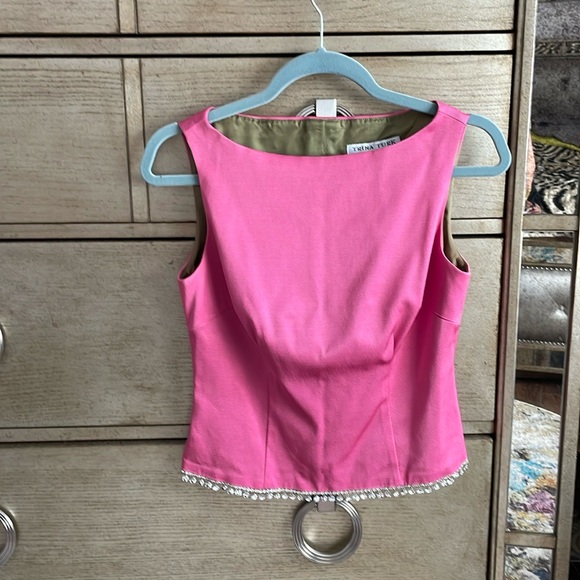 Trina Turk | Tops | Trina Turk Rhinestones Diamond Top Size 4 | Poshmark